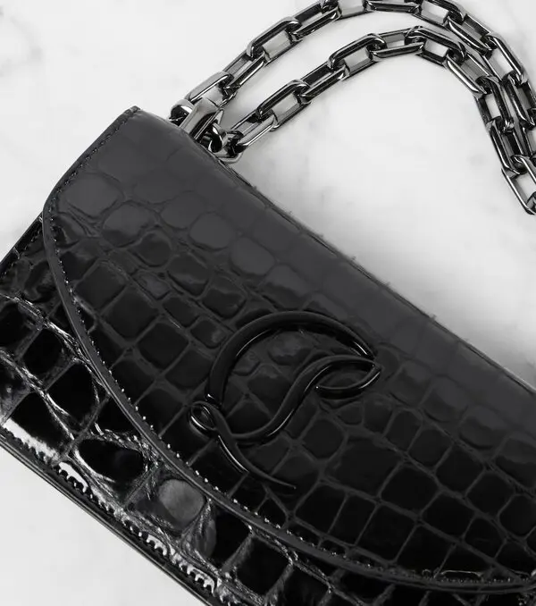 CHRISTIAN LOUBOUTIN Loubi54 Croc-effect Leather Shoulder Bag