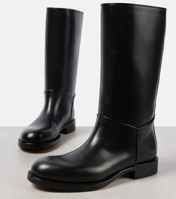 THE ROW Nobilis Leather Knee-high Boots - Black