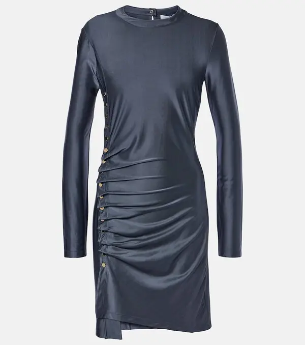 Rabanne Gathered Jersey Minidress - Grey