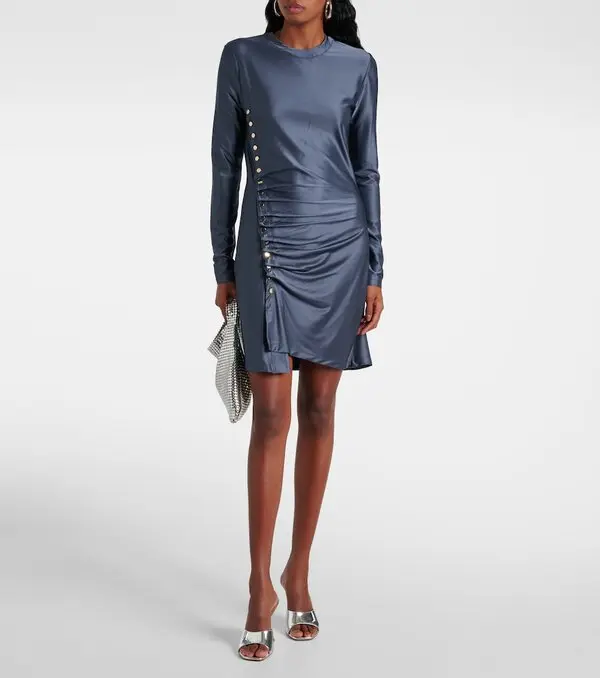 Rabanne Gathered Jersey Minidress