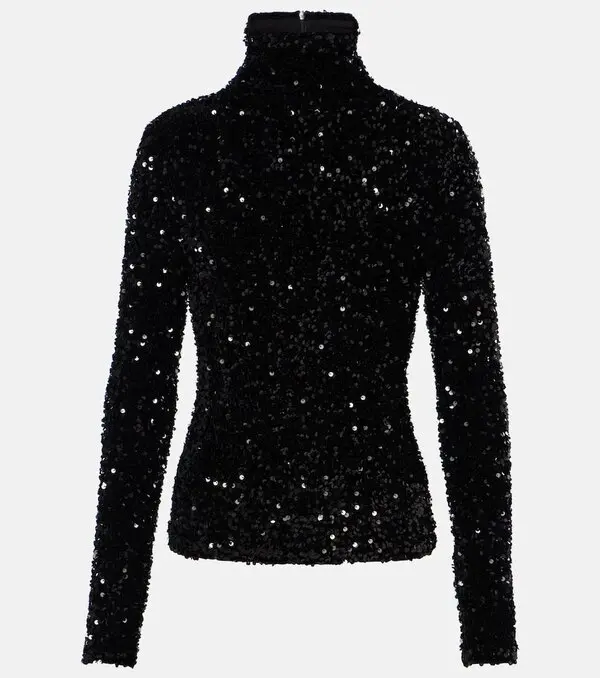 XU ZHI Sequined Top - Black