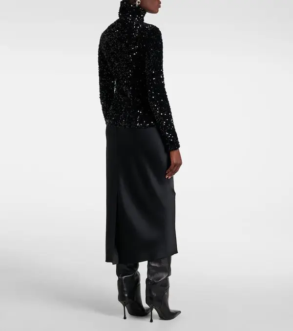 XU ZHI Sequined Top - Black