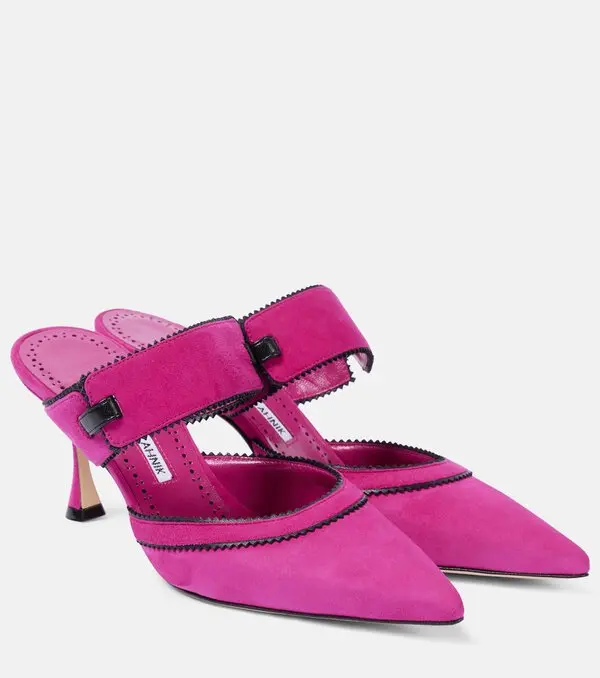 Manolo Blahnik Brontiamusa 70 Suede Mules