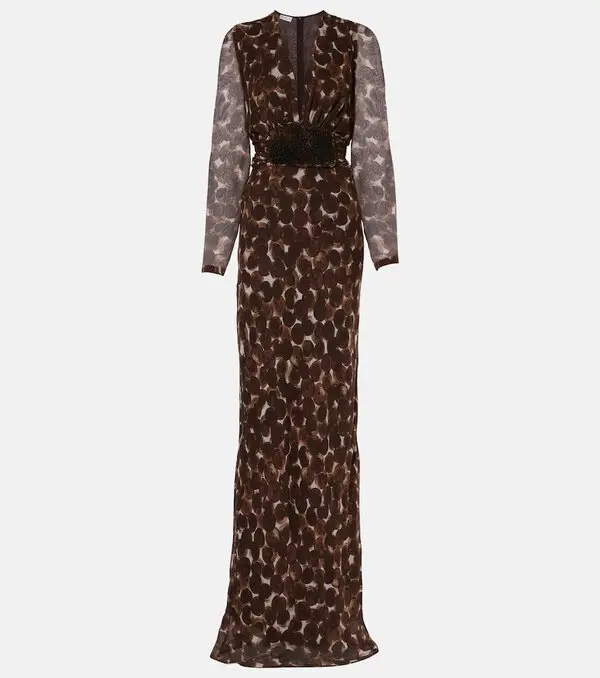 Dries Van Noten Printed Silk Gown