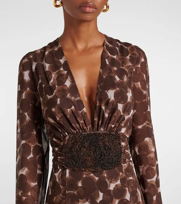 Dries Van Noten Printed Silk Gown