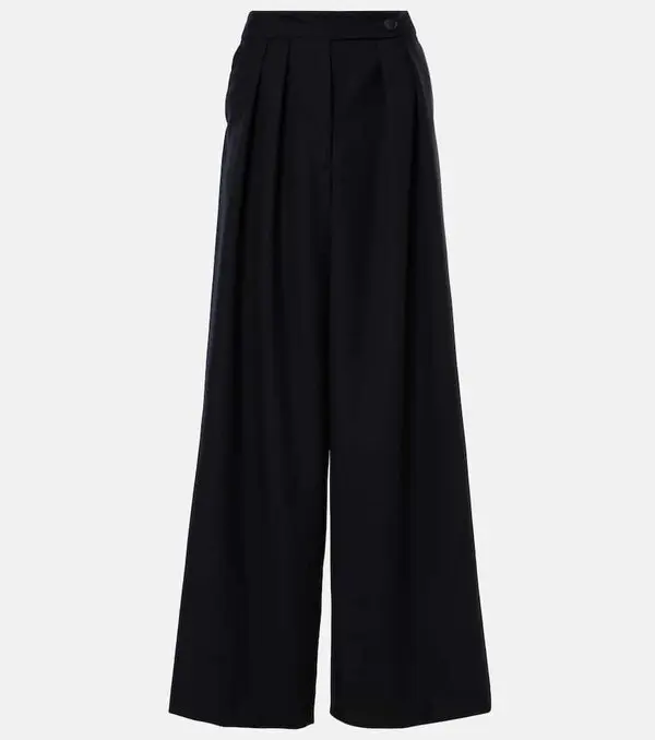 Dries Van Noten Pleated Wide-leg Pants - Black