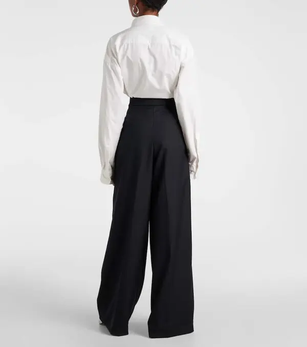 Dries Van Noten Pleated Wide-leg Pants - Black
