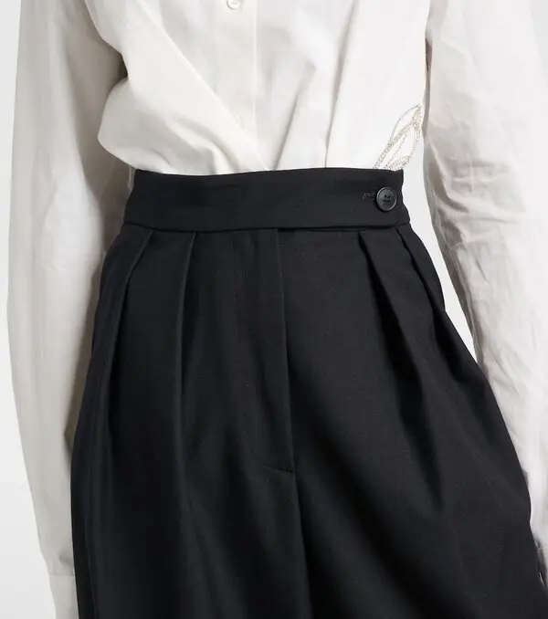 Dries Van Noten Pleated Wide-leg Pants - Black