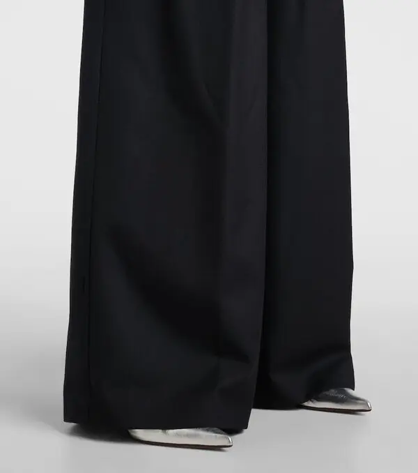 Dries Van Noten Pleated Wide-leg Pants - Black