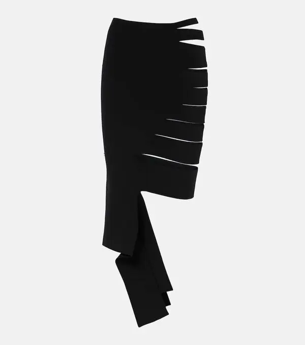 MUGLER Asymmetric Cutout Midi Skirt