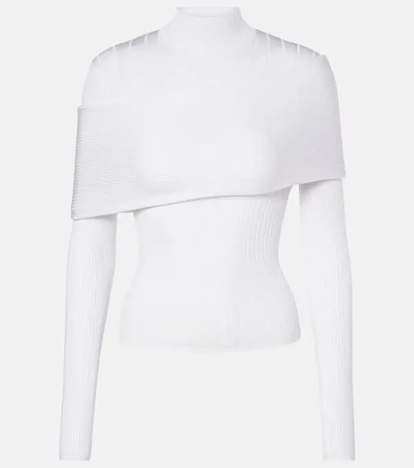 MUGLER Ribbed-knit Top