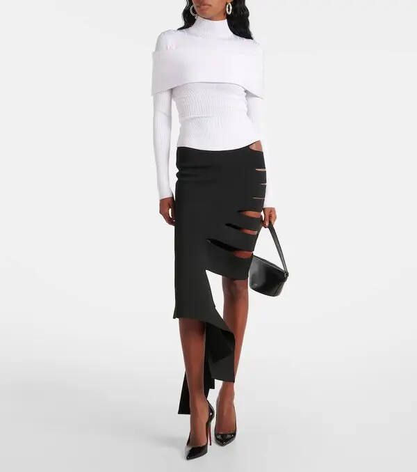 MUGLER Ribbed-knit Top