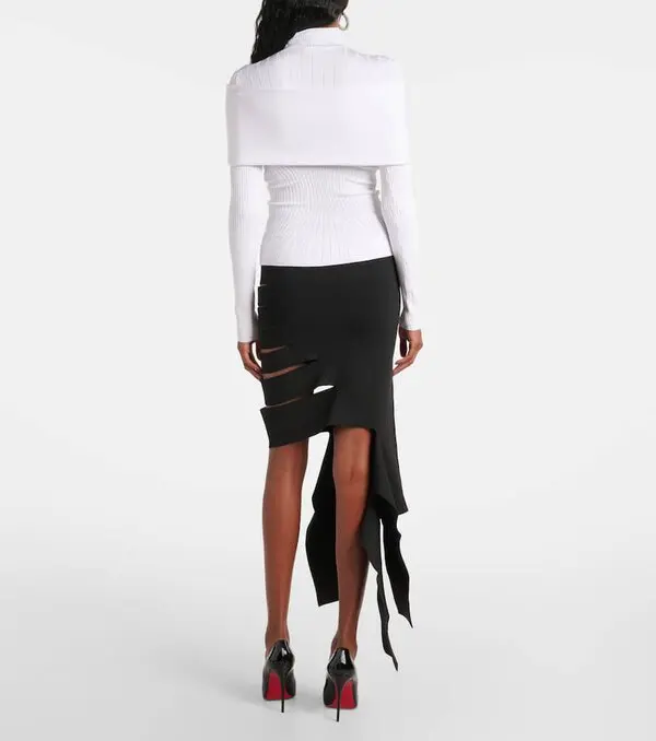 MUGLER Ribbed-knit Top
