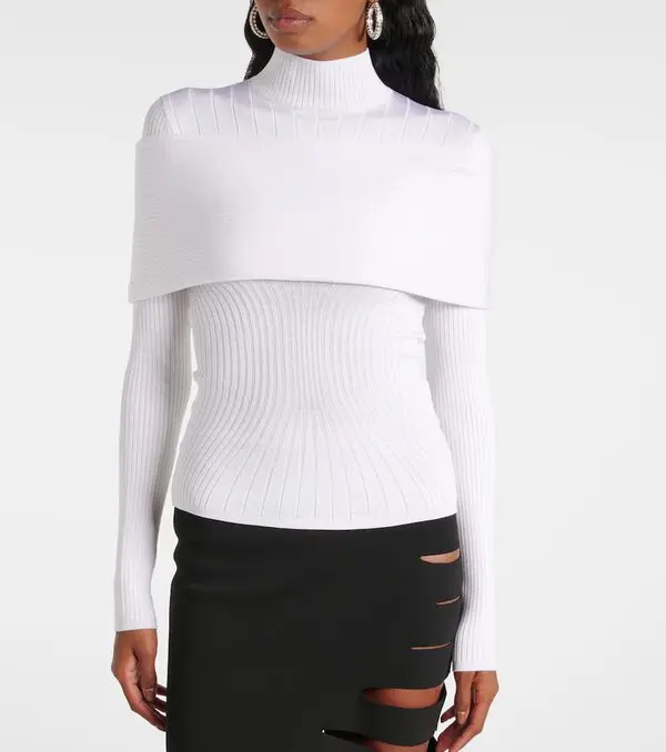 MUGLER Ribbed-knit Top