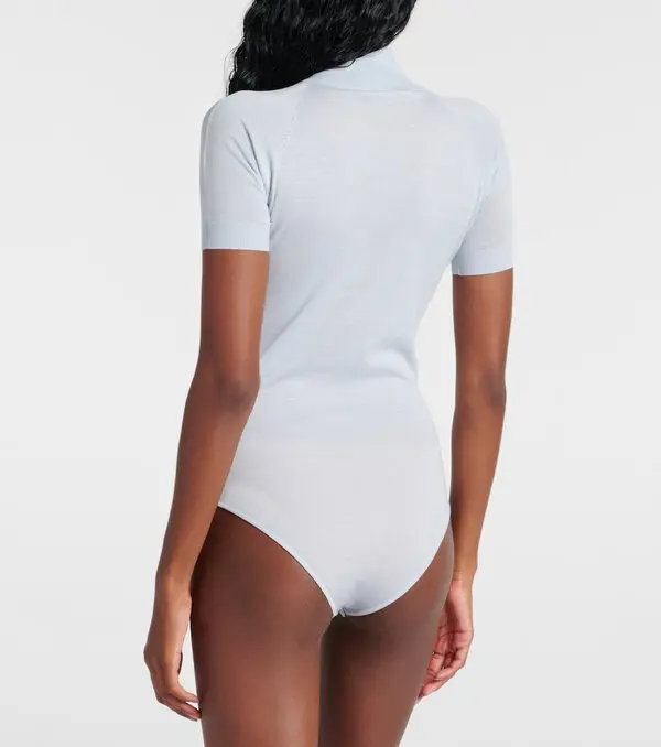 Alaïa Wool Bodysuit - Blue