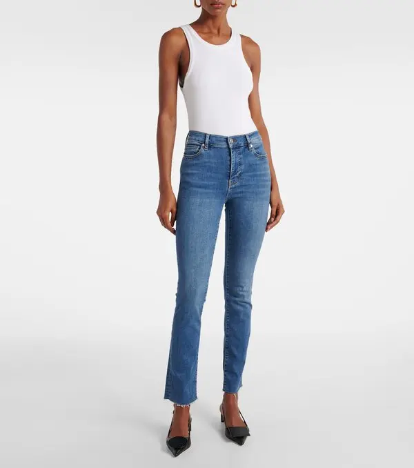 FRAME Le High Straight Slim Jeans - Blue