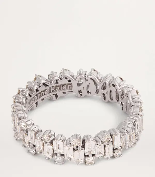 SUZANNE KALAN Gold And Diamond Shimmer Eternity Ring
