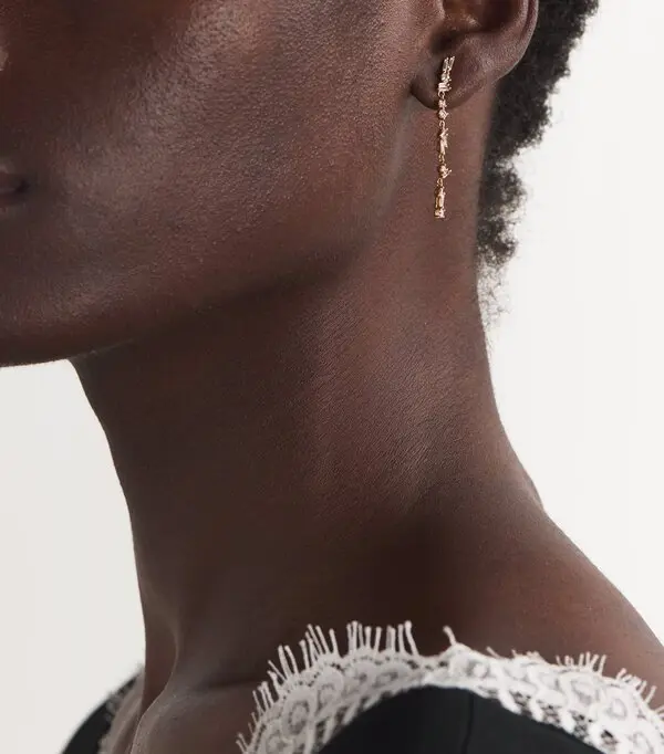 SUZANNE KALAN 18k Diamond Drop Earrings - Rose Gold