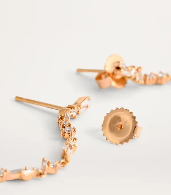 SUZANNE KALAN 18k Diamond Drop Earrings - Rose Gold