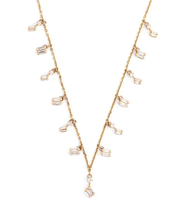 SUZANNE KALAN And Diamond Cascade Necklace - Rose Gold