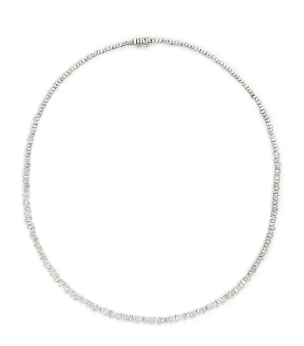 SUZANNE KALAN Gold And Diamond Classic Tennis Necklace - White