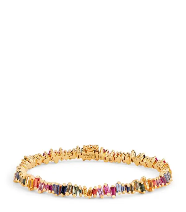 SUZANNE KALAN 18k Rainbow Sapphire Tennis Bracelet - Rose Gold