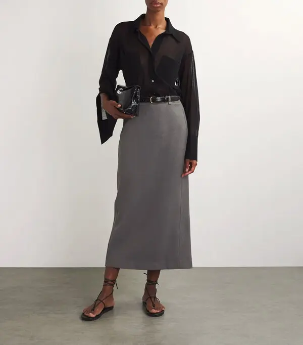 LE17SEPTEMBRE Twill Belted Pencil Skirt