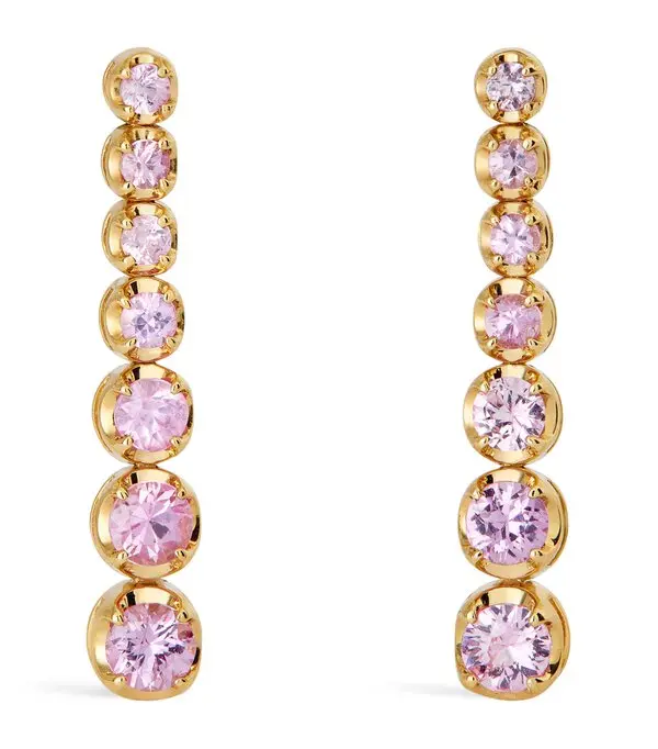 JENNIFER MEYER Sapphire Tennis Stud Earrings - Gold