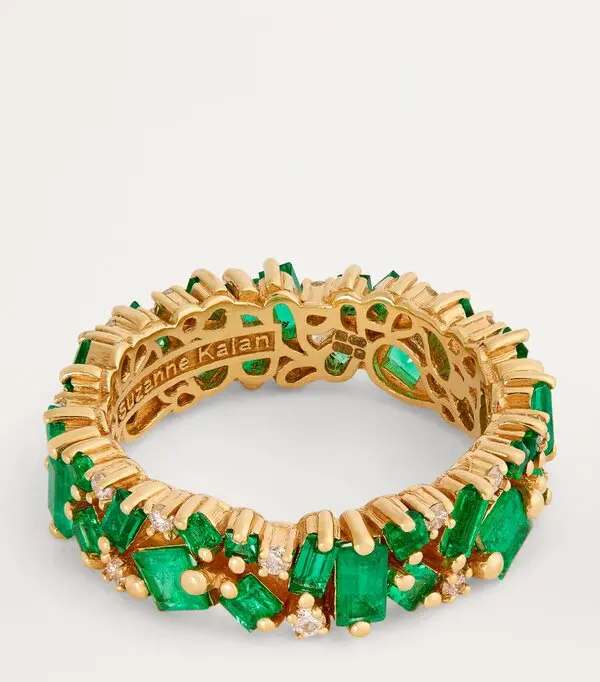SUZANNE KALAN Yellow Diamond And Emerald La Fantaisie Eternity Ring