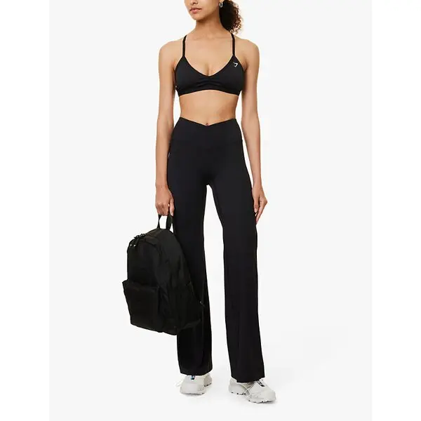 GYMSHARK Minimal Triangle-cup Stretch-woven Sports Bra - Black