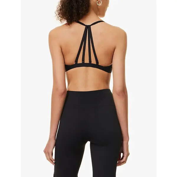 GYMSHARK Minimal Triangle-cup Stretch-woven Sports Bra - Black