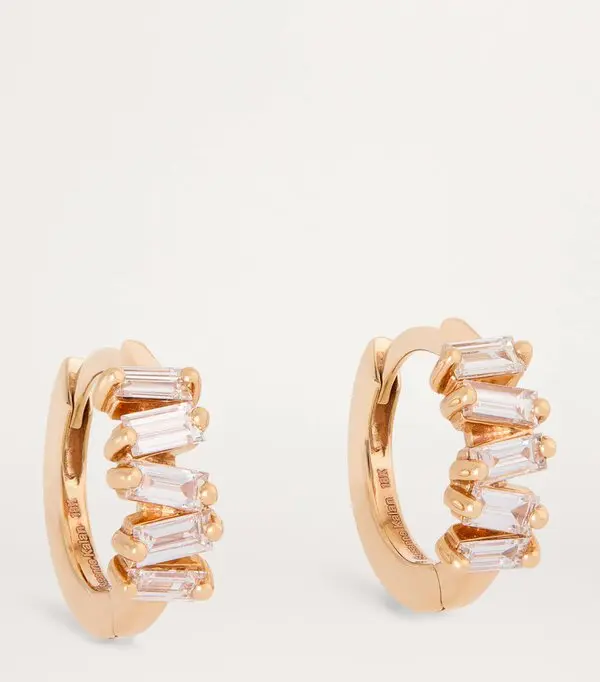 SUZANNE KALAN And Diamond Fireworks Huggie Earrings - Rose Gold