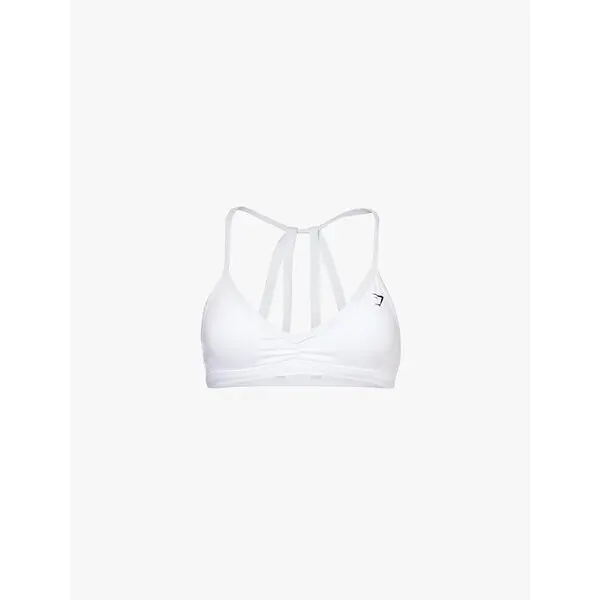 GYMSHARK Minimal Triangle-cup Stretch-woven Sports Bra - White