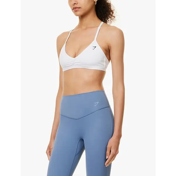 GYMSHARK Minimal Triangle-cup Stretch-woven Sports Bra - White