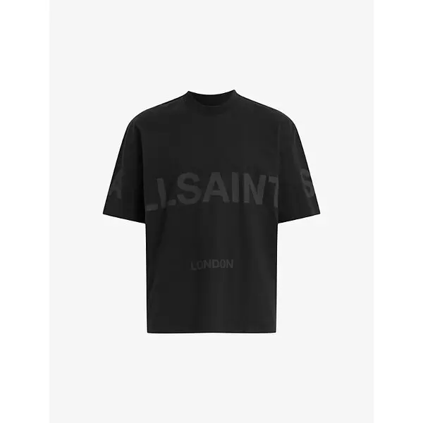 ALLSAINTS Biggy Logo-print Relaxed-fit Cotton T-shirt - Jet Black