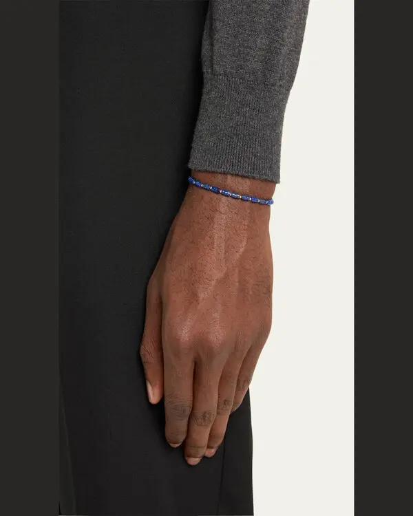 JAN LESLIE Lapis And 18k Gold Beaded Bracelet