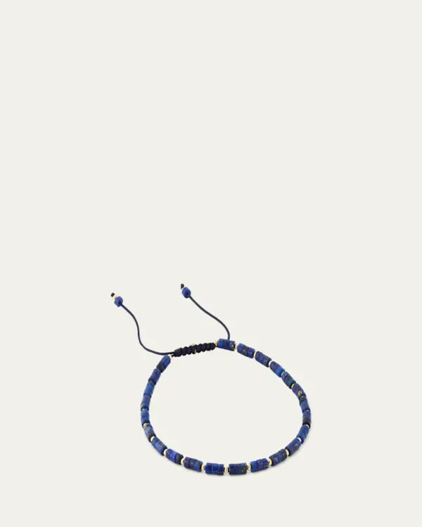 JAN LESLIE Lapis And 18k Gold Beaded Bracelet