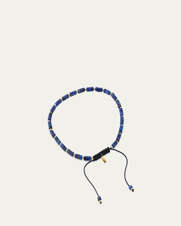 JAN LESLIE Lapis And 18k Gold Beaded Bracelet