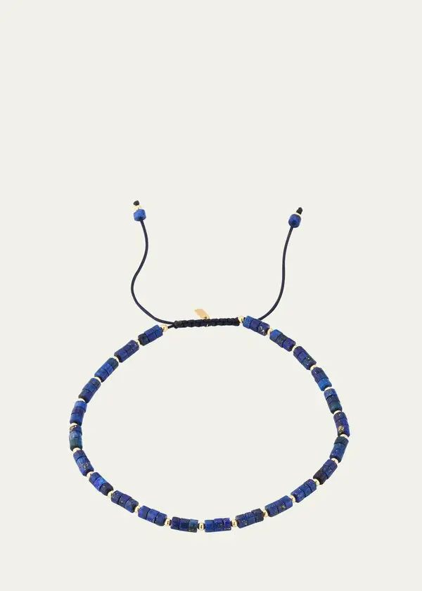 JAN LESLIE Lapis And 18k Gold Beaded Bracelet