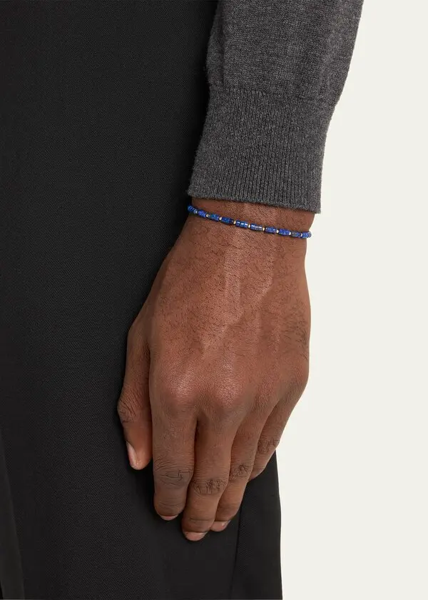 JAN LESLIE Lapis And 18k Gold Beaded Bracelet