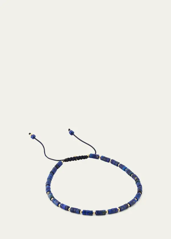 JAN LESLIE Lapis And 18k Gold Beaded Bracelet