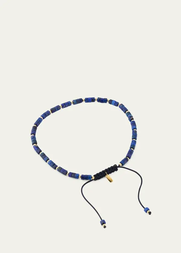 JAN LESLIE Lapis And 18k Gold Beaded Bracelet