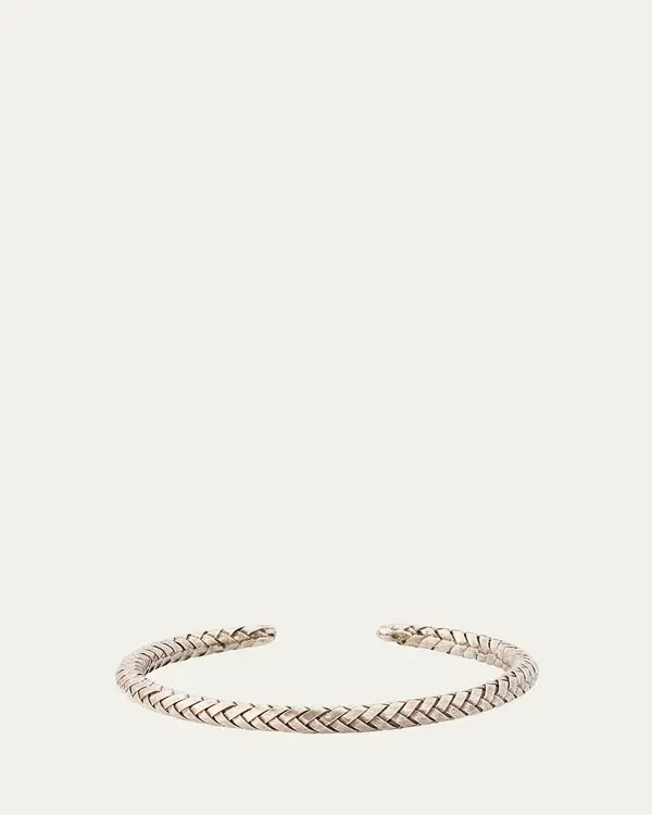 JAN LESLIE Braided Sterling Cuff Bracelet - Silver