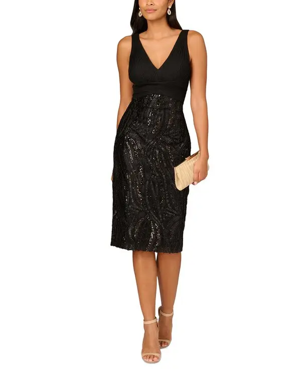 Aidan Mattox Sequin Sleeveless Sheath Dress