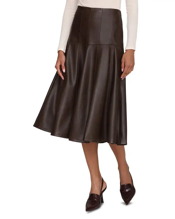 Bagatelle Faux Leather A-line Skirt