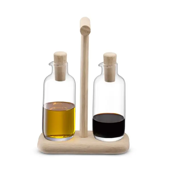 LSA Dine Oil & Vinegar Set With Oak Stand
