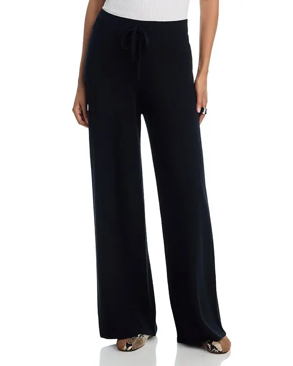 Aqua 100% Cashmere Drawstring Pants - Black
