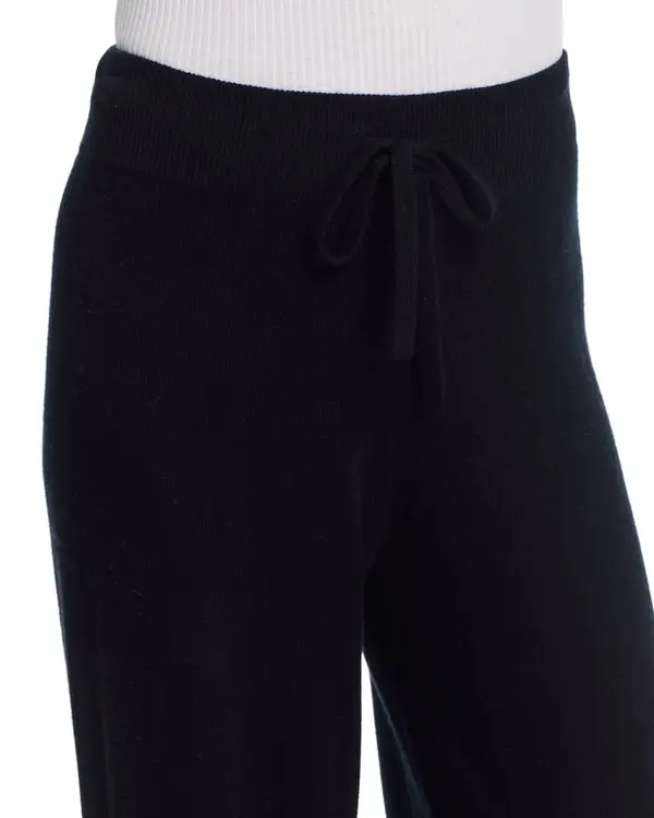Aqua 100% Cashmere Drawstring Pants - Black