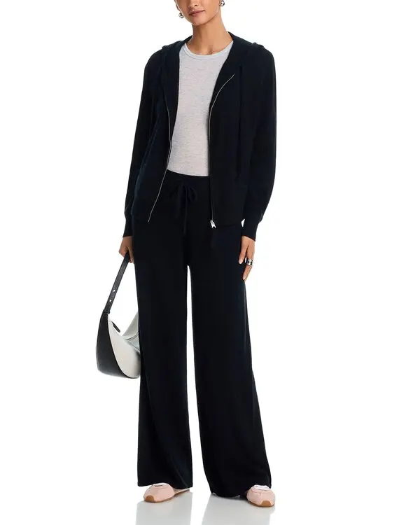 Aqua 100% Cashmere Drawstring Pants - Black