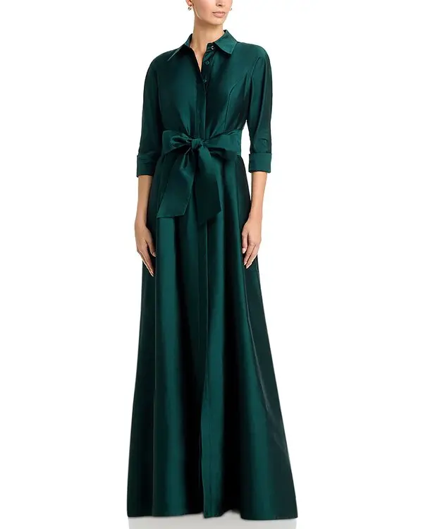 Rickie Freeman For Teri Jon Shirt Dress Gown - Forest